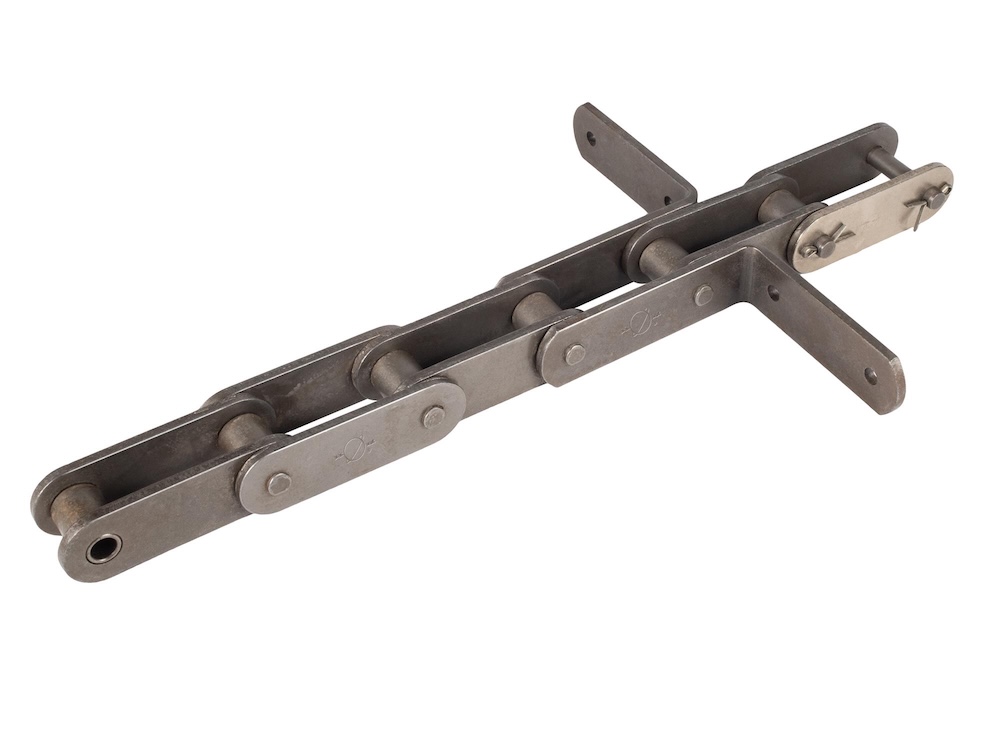 Chain for grain processing machinery